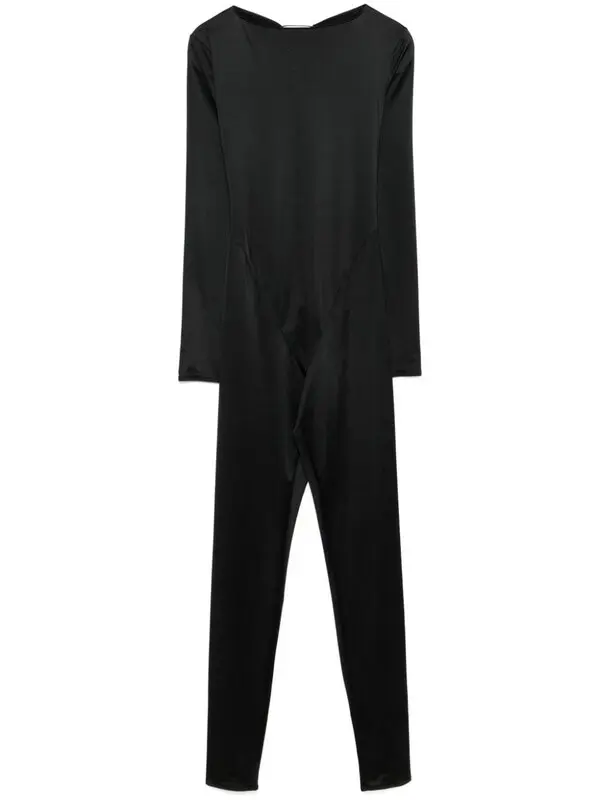 MAISON CLOSE French Kiss Open-back Long-sleeve Jumpsuit - Black