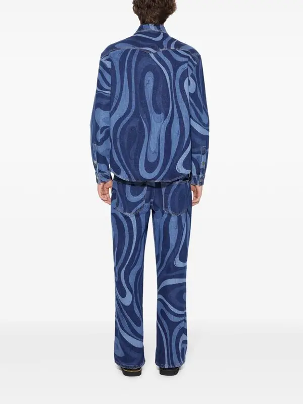 Emilio Pucci Marmo-print Denim Shirt