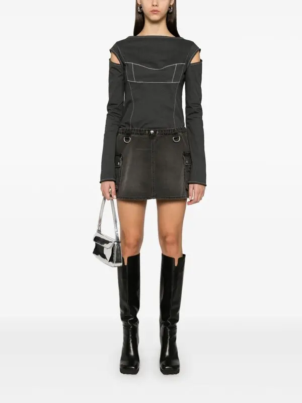 Coperni Denim Cargo Mini Skirt - Grey