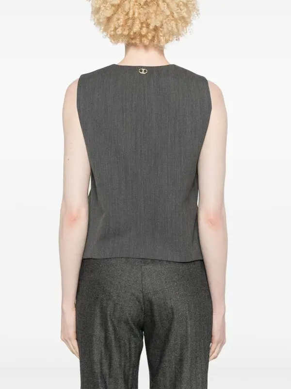 TWINSET Textured Waistcoat - Grey