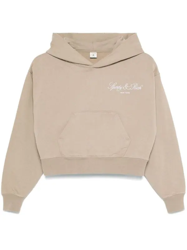 SPORTY & RICH Vendome Script Cropped Hoodie
