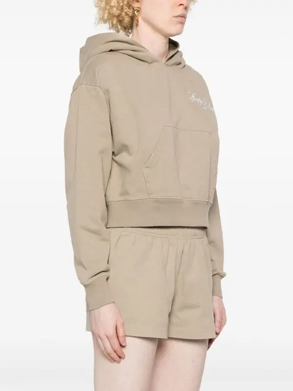 SPORTY & RICH Vendome Script Cropped Hoodie