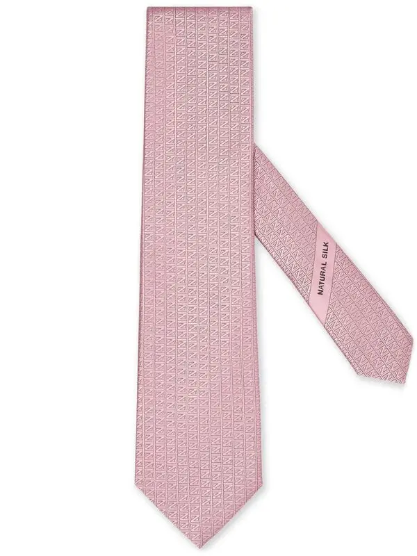 Zegna Monogram Pattern Tie - Pink