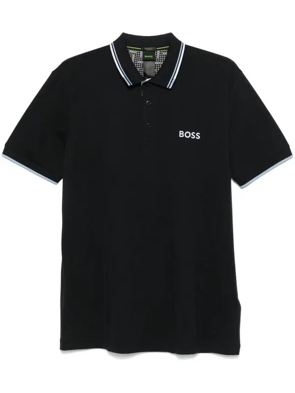 BOSS Contrast Logos Polo Shirt - Blue
