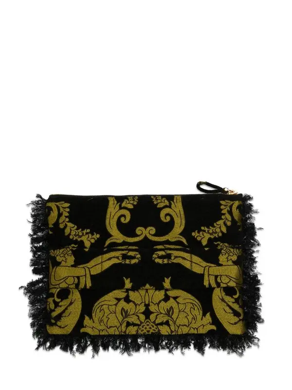 La DoubleJ Cherub-print Clutch - Black