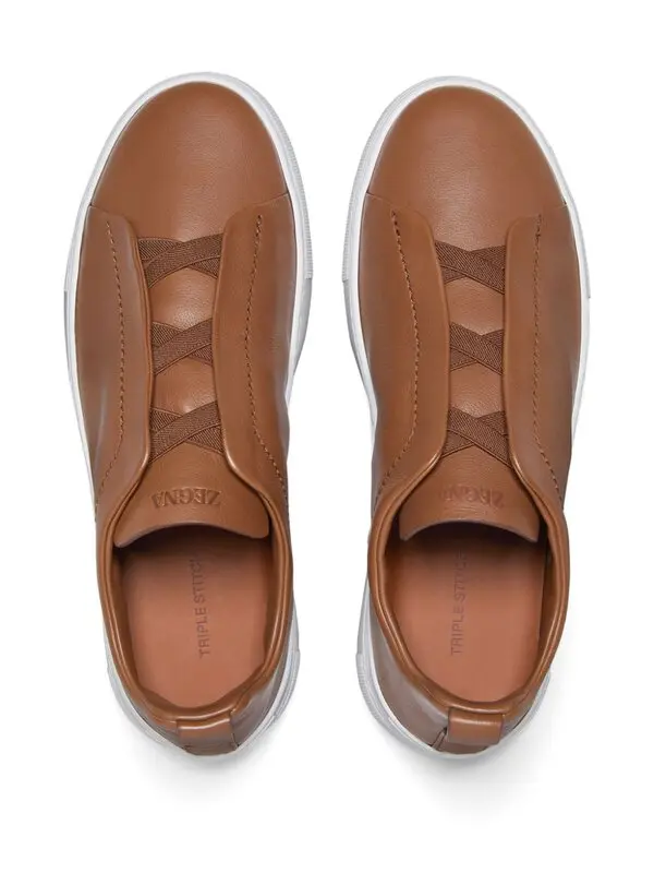 Zegna Triple Stitch Secondskin Sneakers - Brown
