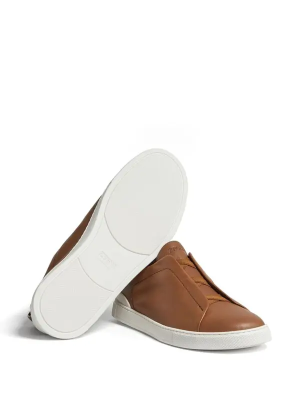 Zegna Triple Stitch Secondskin Sneakers - Brown