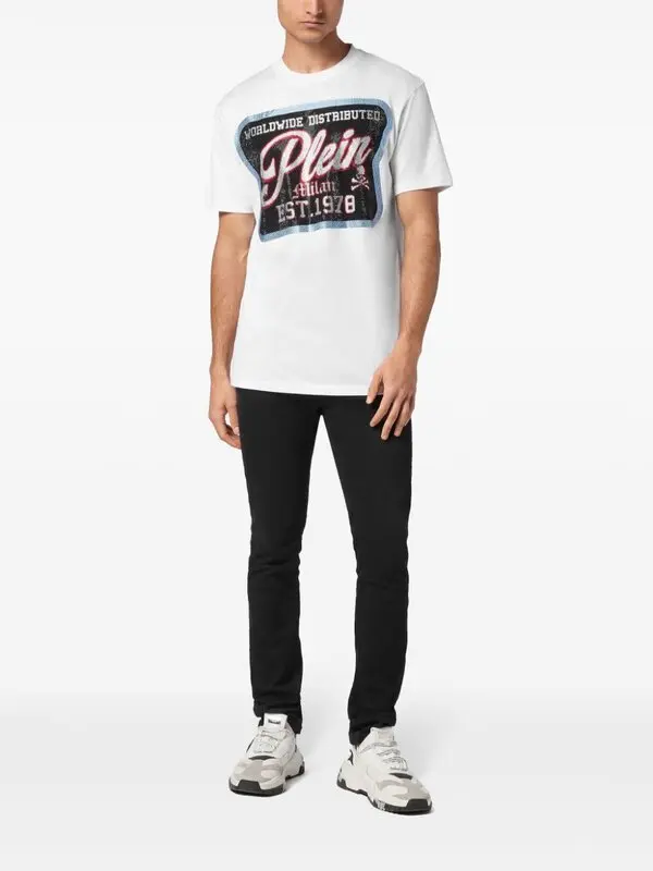 Philipp Plein Logo-patch Crew-neck T-shirt - White