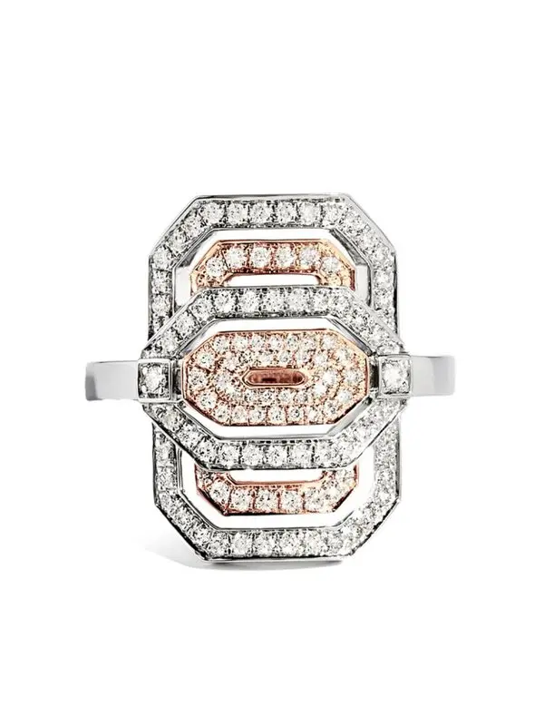 STATEMENT 18kt Rose Gold Diamond Ring - Silver