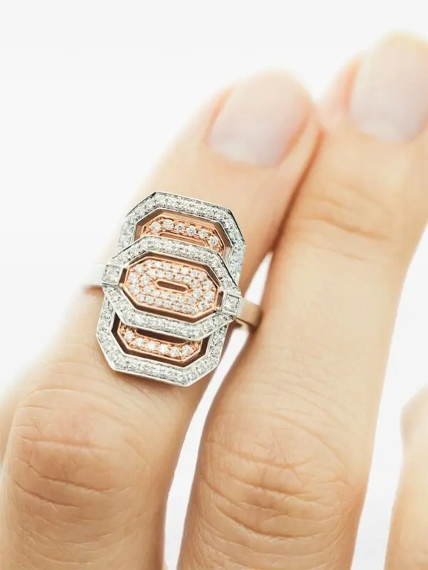 STATEMENT 18kt Rose Gold Diamond Ring - Silver