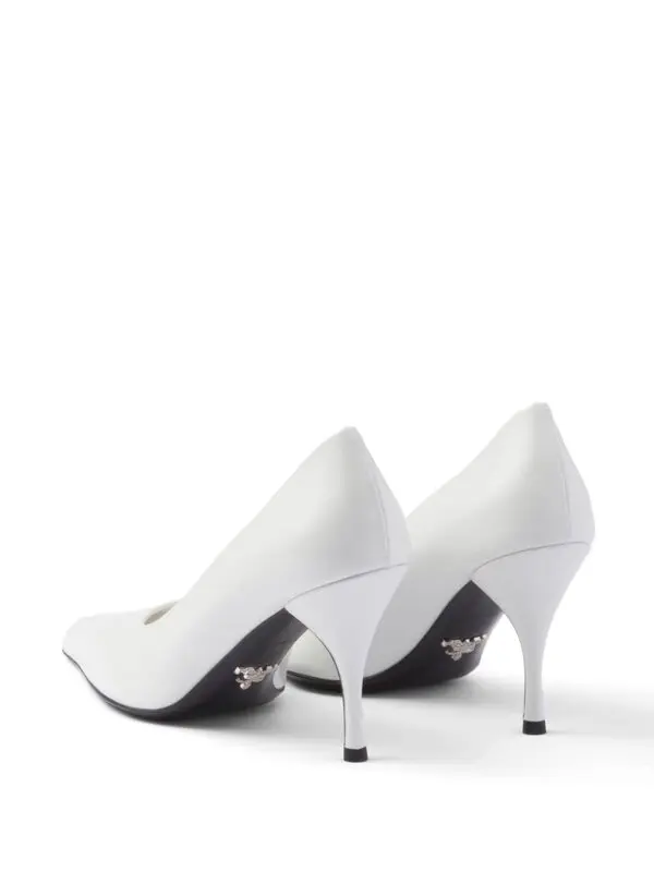 Prada 85mm Leather Pumps - White