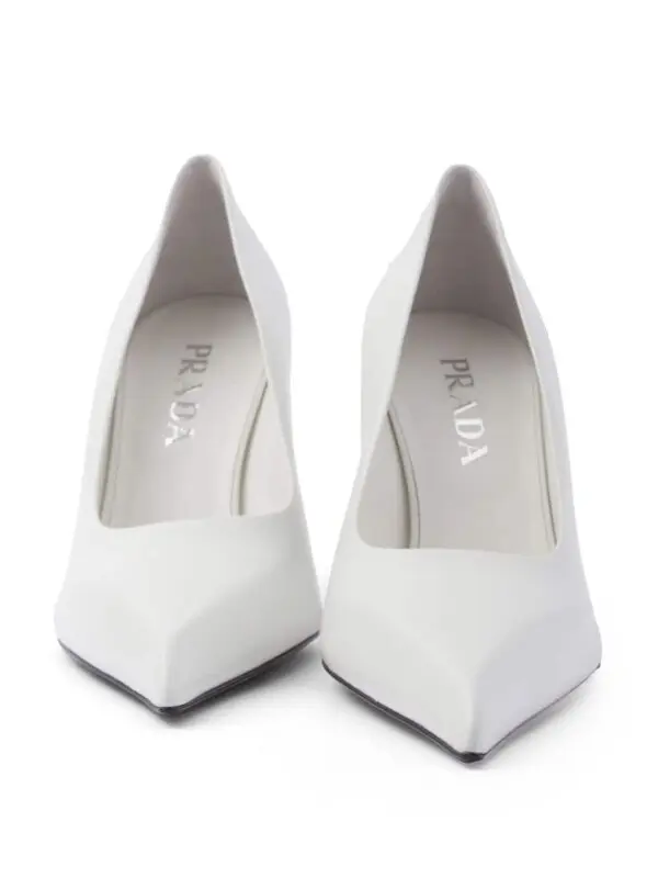 Prada 85mm Leather Pumps - White