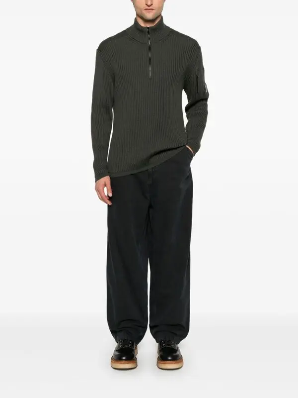 C.P. COMPANY Lens-detail Virgin Wool Sweater - Green