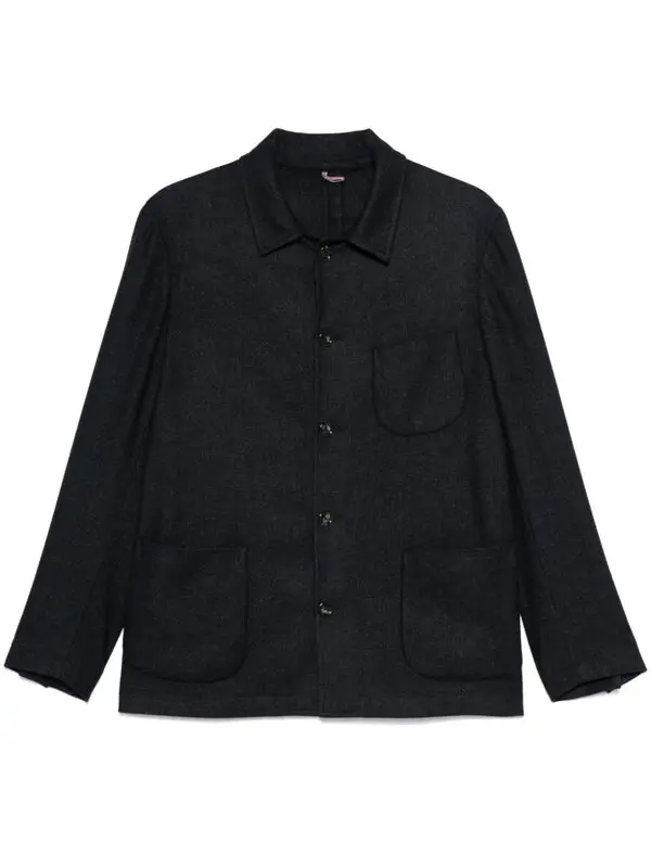 DELL'OGLIO Single-breasted Shirt Jacket - Blue