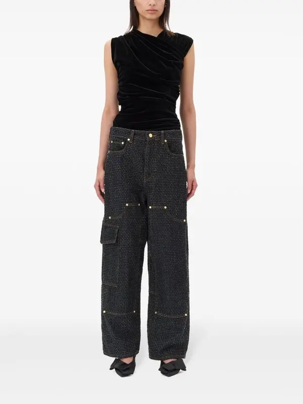 GANNI Ruched-detailing Top