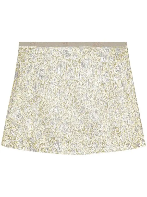 GANNI Metallic Cloqué Mini Skirt