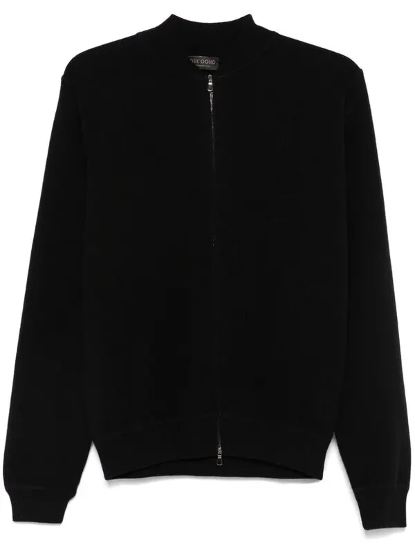 DELL'OGLIO Fine-knit Cardigan - Black