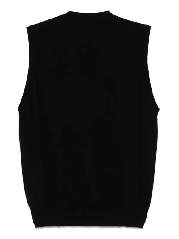 DELL'OGLIO V-neck Cashmere Vest - Black