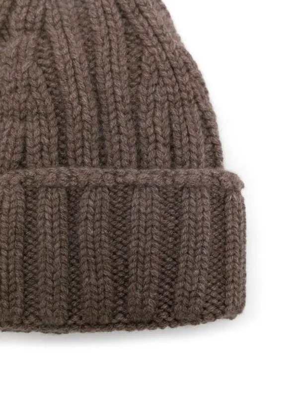 DELL'OGLIO Cashmere Beanie - Brown