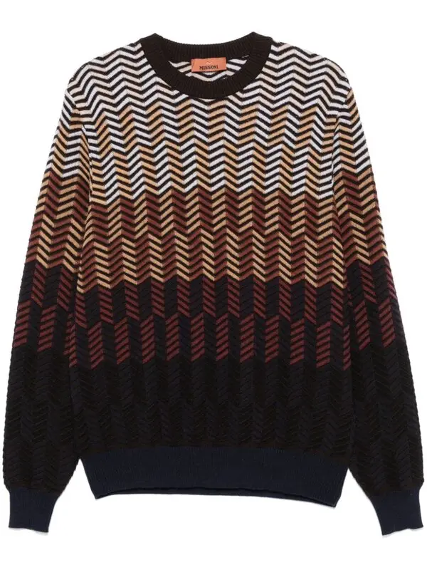 Missoni Zigzag Virgin Wool Sweater - Brown