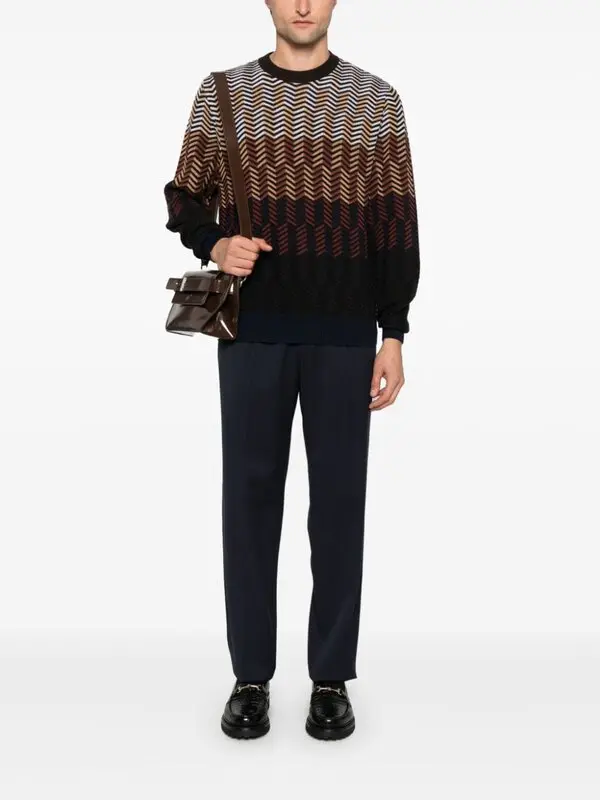 Missoni Zigzag Virgin Wool Sweater - Brown