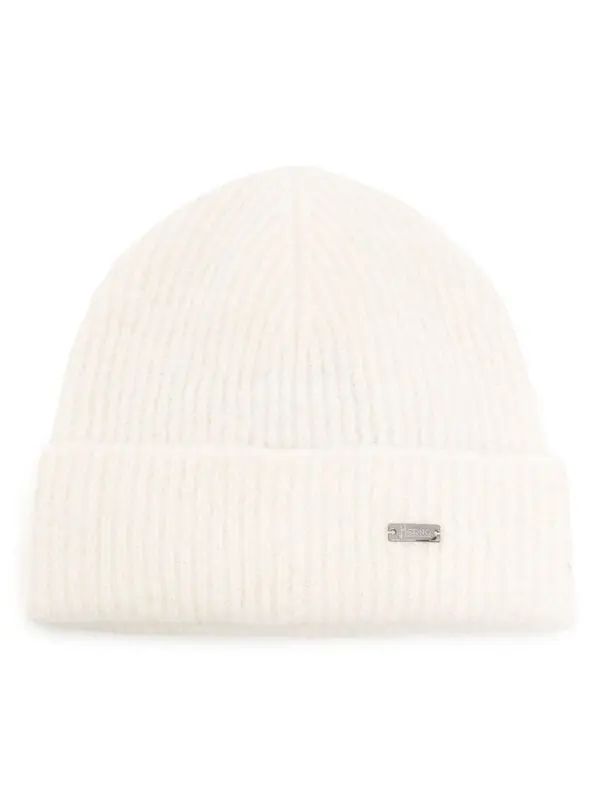 Herno Logo-plaque Beanie Hat - White