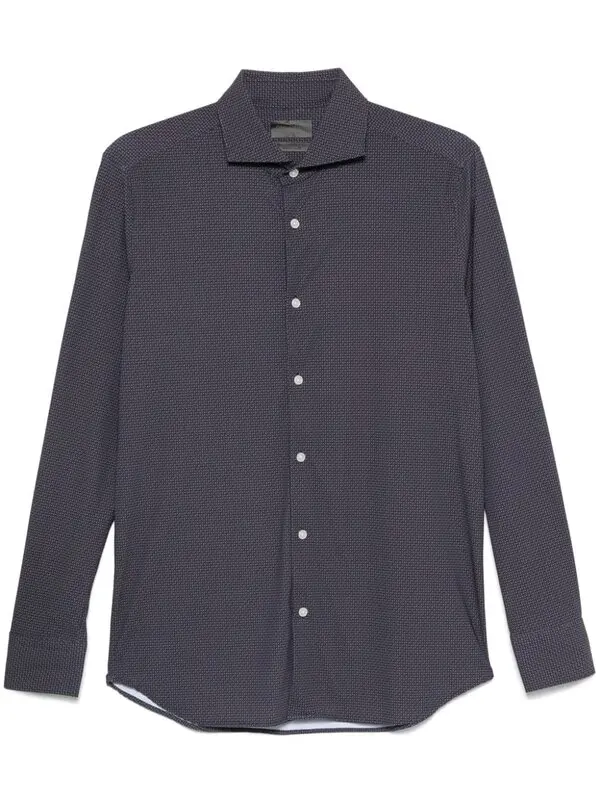 DELL'OGLIO Geometric-print Shirt - Blue