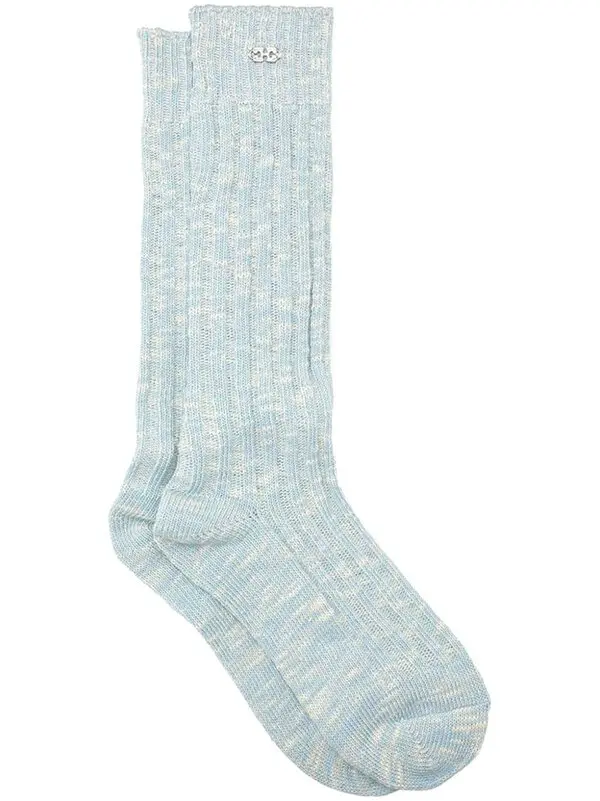 GANNI Ribbed Socks - Blue