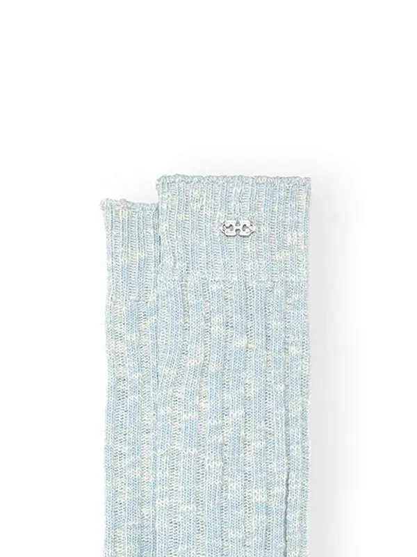 GANNI Ribbed Socks - Blue