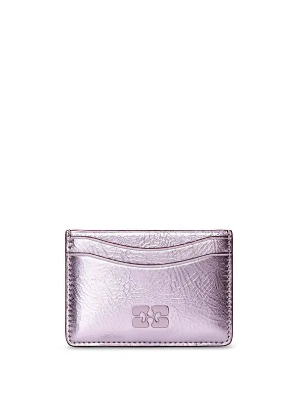 GANNI Bou Metallic Card Holder - Purple