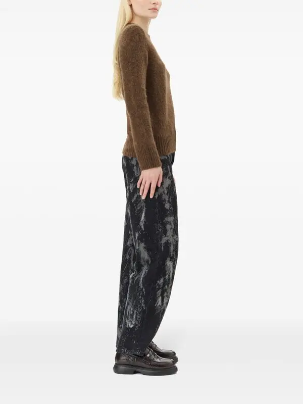 GANNI Brushed Long Sleeve Jumper - Brown