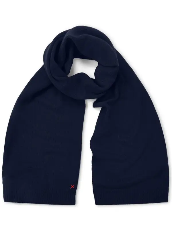 Chinti & Parker Decorative-stitching Scarf - Blue