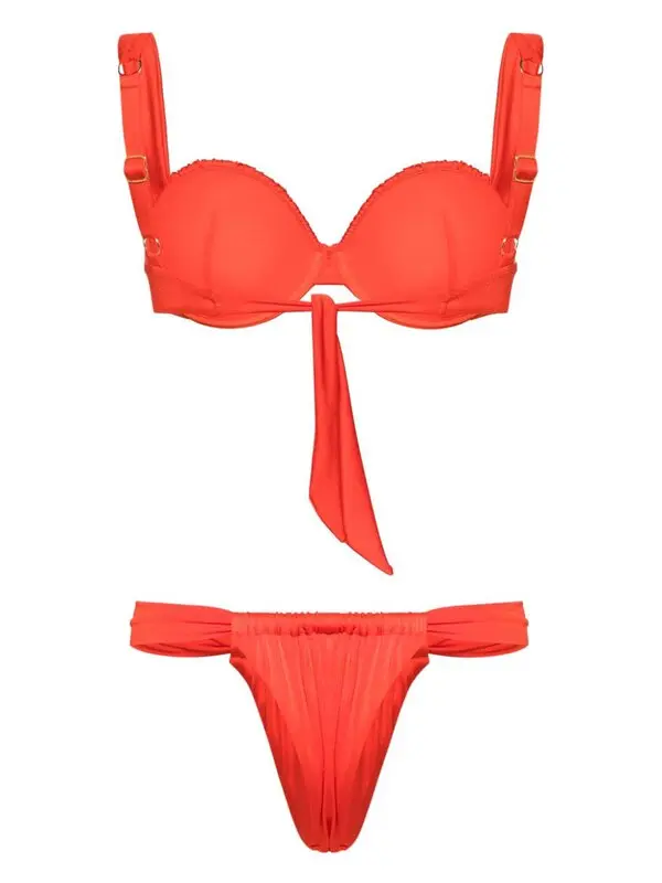 NOIRE SWIMWEAR Ruched Balconette Bikini - Orange