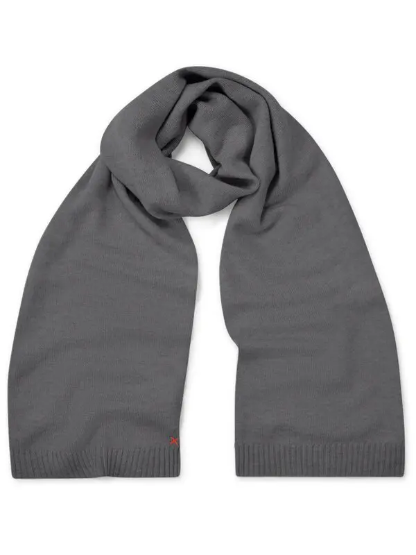 Chinti & Parker Decorative-stitching Scarf - Grey