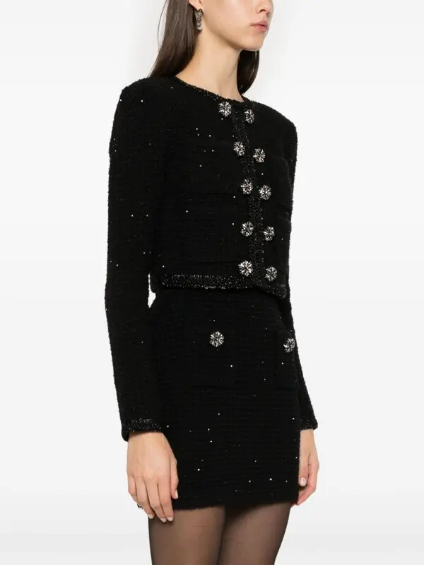 SELF-PORTRAIT Textured Knit Jacket