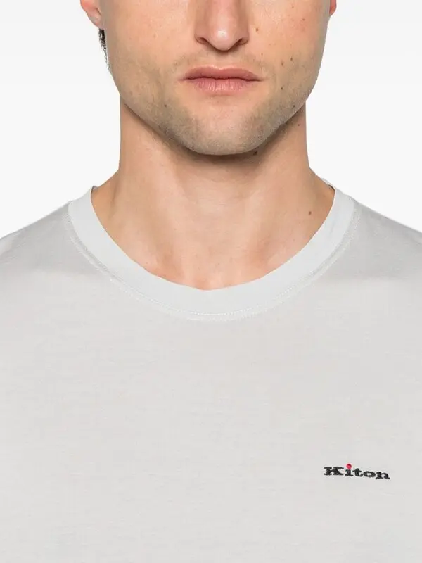 Kiton Logo-embroidered T-shirt