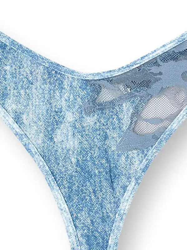 DIESEL® X Savage X Fenty Camo-lace Thong - Blue