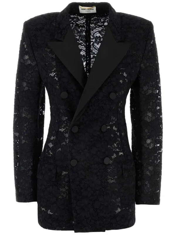 Saint Laurent Double-breasted Tuxedo Jacket - Black