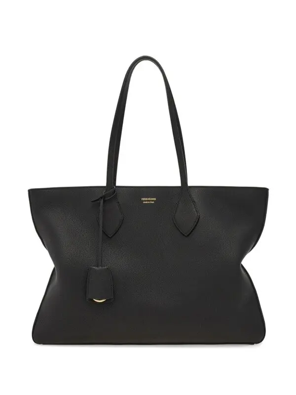 FERRAGAMO Leather Tote Bag - Black