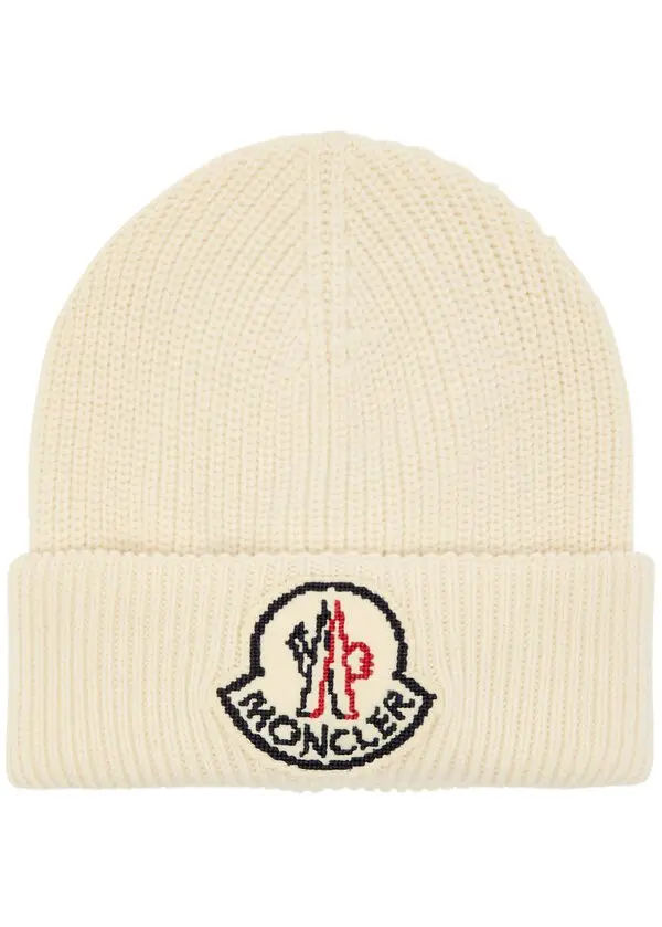 Moncler Wool Beanie - Cream