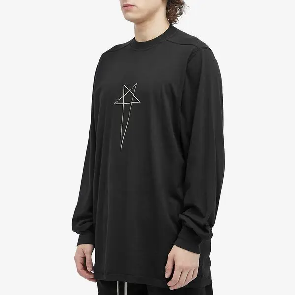 Rick Owens Pentagram Jumbo Long Sleeve T-Shirt In Black - 40% Off