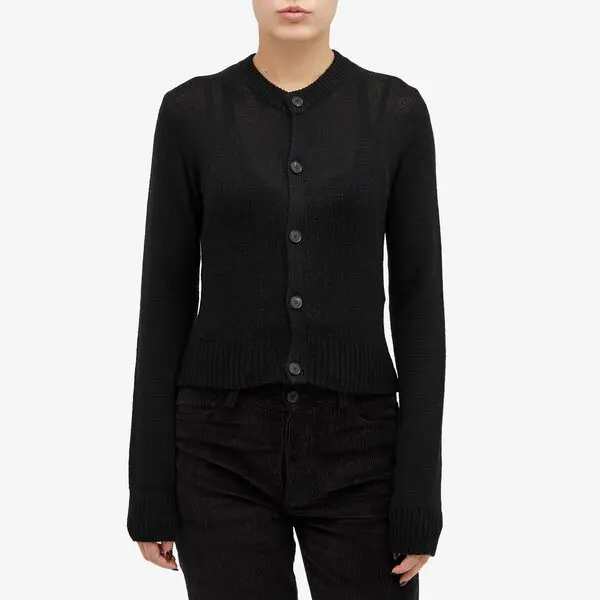 Auralee Wool Cashmere Silk Knit Cardigan In Black - 60% Off
