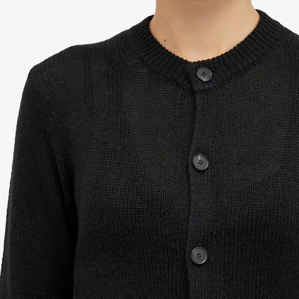 Auralee Wool Cashmere Silk Knit Cardigan In Black - 60% Off