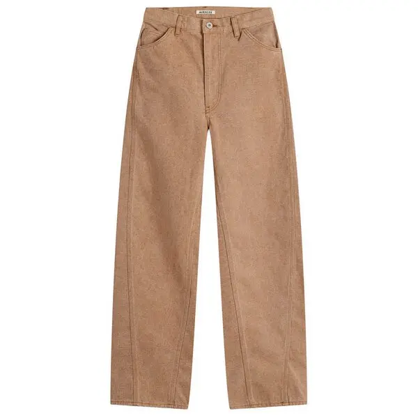 Auralee Washed Organic Canvas Pants In Light Brown - 70% Off  