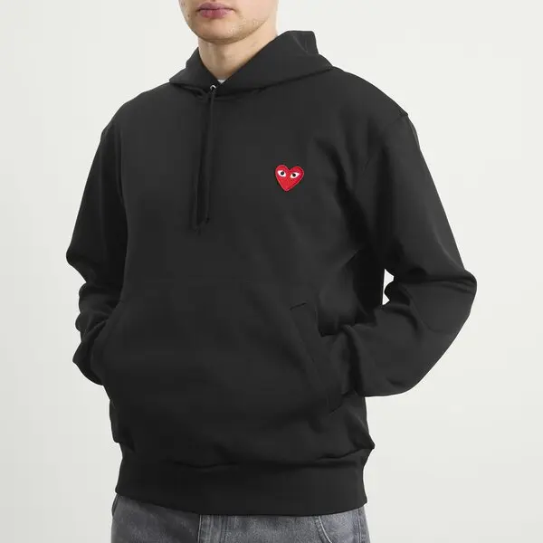Play Comme Des Garcon Pullover Hoodie - Black