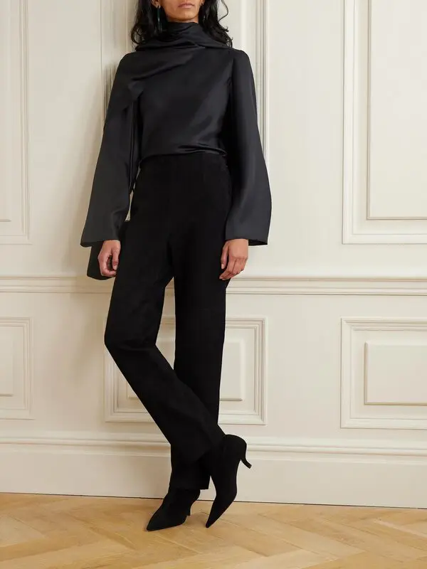 RÓHE Suede Straight-leg Pants