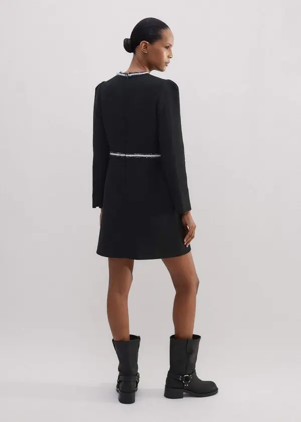 green emerald velvet dress Collar Pointed Tweed Mini Dress – English Factory main image 0