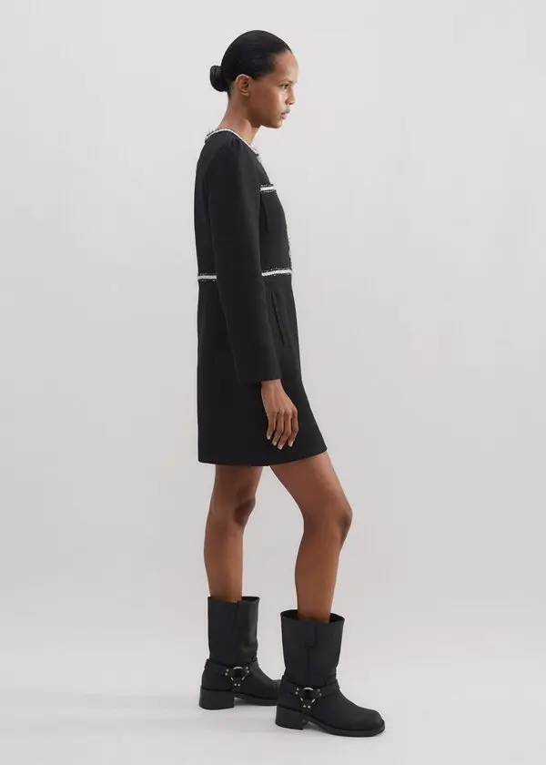 ME+EM Tweed Fit And Flare Mini Dress