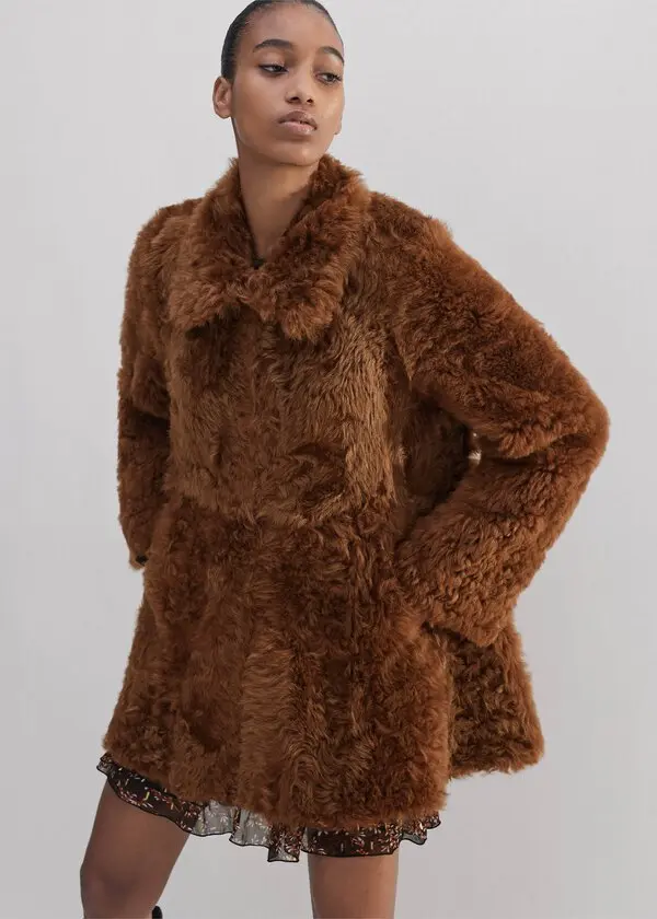 ME+EM Luxe Shearling Swing Coat