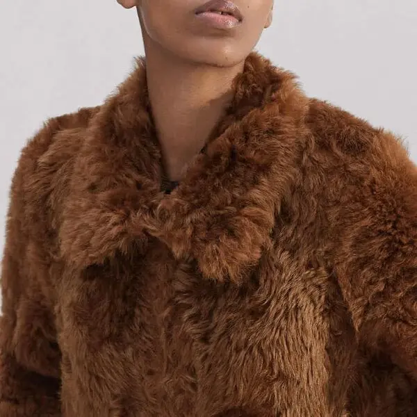ME+EM Luxe Shearling Swing Coat - Toffee